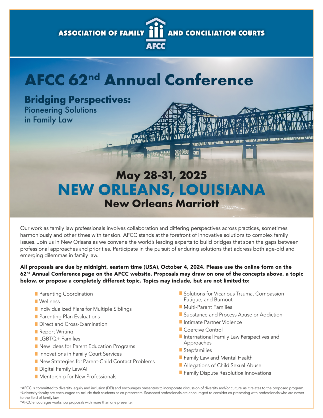 Association of Family and Conciliation Courts > Conferences & Training ...