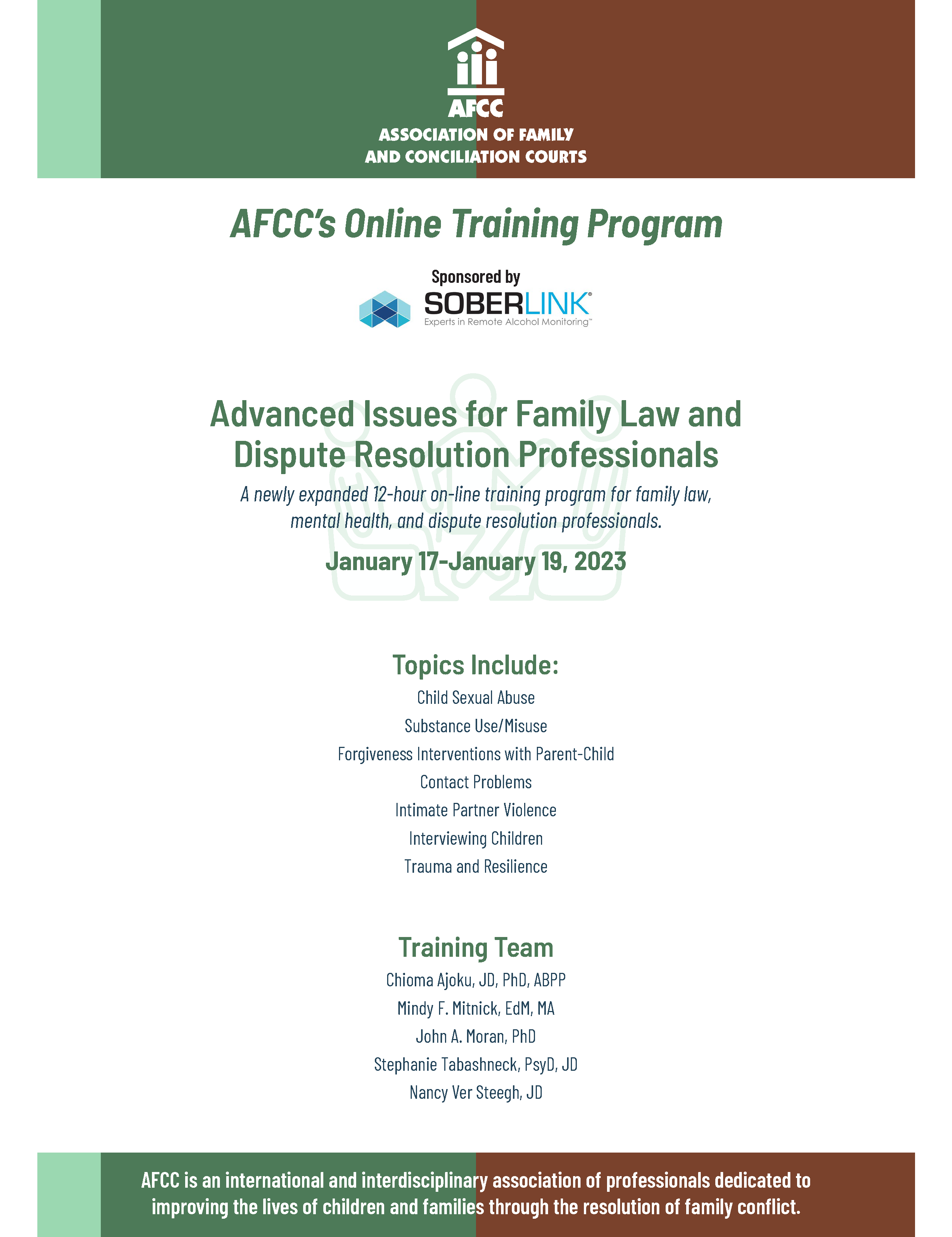 AFCC January 2023 Online Training